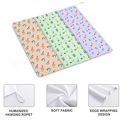 Lurnise Hand Towel Musical Note Music Hand Towels Dish Towel Lanyard Design for Bathroom Kitchen Sports