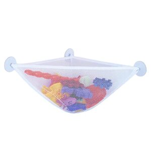 chil bath toy organizer with 3 strong suction cups mounted bath/shower caddy storage solution bath toy storage net & bathroom corner shower caddy bag bathroom storage bag