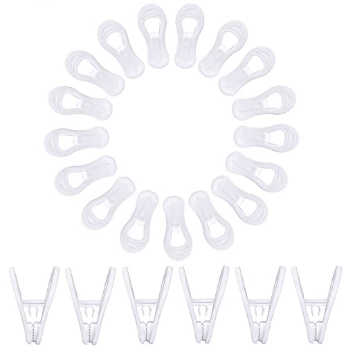 TOFIIGREM White Hanger Clips for Plastic Hangers (20 Pack), Strong Plastic Hangers Clips for Plastic Clothes Hangers, Multi-Purpose Chip Clip Clothes Clips for Baby Kids Hangers Skirt Pants Hangers