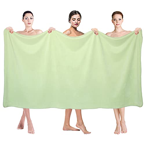 JML Luxury Hotel & SPA Jumbo Bath Towels (2 Pack, 35"x70") - 350GSM High-Density Fleece Sheet Towel Sets - Super Soft and Absorbent, Lint Free, Fade Resistant Oversized Bath Sheet, Green