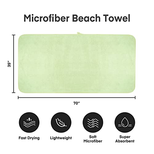 JML Luxury Hotel & SPA Jumbo Bath Towels (2 Pack, 35"x70") - 350GSM High-Density Fleece Sheet Towel Sets - Super Soft and Absorbent, Lint Free, Fade Resistant Oversized Bath Sheet, Green