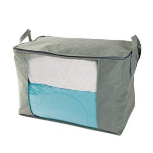 my home bedding away storage bag for blankets, quilts-15" x 23", gray