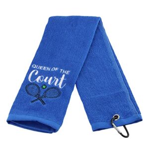 queen of the court towel tennis player towel tennis lover towel tennis athletes coach gift (queen of the court t)