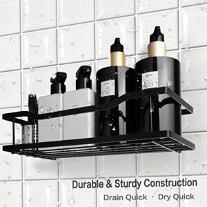 Seninda 3 Pack Shower Caddy Self-Adhesive Bathroom Organizer with Hooks for Shampoo, Soap, Razors, and More