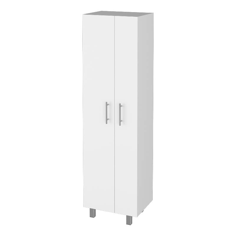 FM FURNITURE Norway Broom Closet Pantry, Five Shelves, White for Kitchen