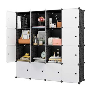 kousi large cube storage -14"x18" depth (16 cubes) organizer shelves clothes dresser closet storage organizer cabinet shelving bookshelf toy organize