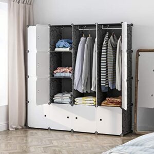 KOUSI Large Cube Storage -14"x18" Depth (16 Cubes) Organizer Shelves Clothes Dresser Closet Storage Organizer Cabinet Shelving Bookshelf Toy Organize