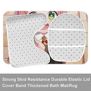 S.py X Family Anime 4pcs Shower Curtain Sets with Non Slip Rugs, Toilet Lid Cover and Bath Mat, Shower Curtain with 12 Hooks for Bathroom