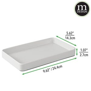 mDesign Modern Decorative Metal Guest Hand Towel Tray Holder Organizer for Disposable Paper Napkins, Jewelry, Makeup - Bathroom Vanity Sink Counter Organization - Unity Collection - Stone Gray