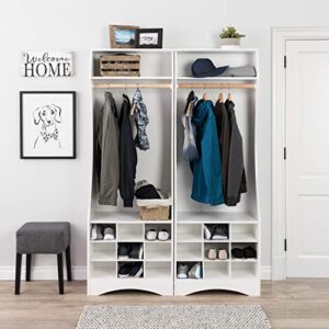 Prepac White Compact Wardrobe with Shoe Storage,