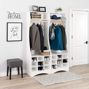 Prepac White Compact Wardrobe with Shoe Storage,