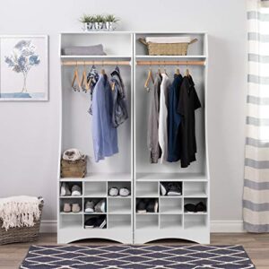 Prepac White Compact Wardrobe with Shoe Storage,