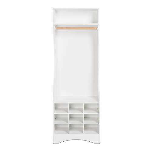 Prepac White Compact Wardrobe with Shoe Storage,