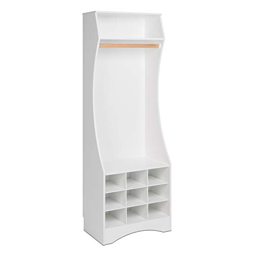 Prepac White Compact Wardrobe with Shoe Storage,