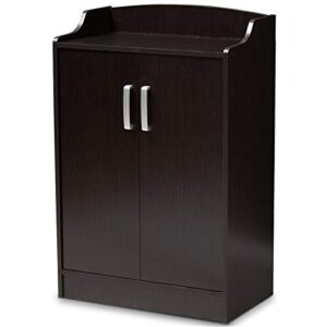 baxton studio verdell shoe cabinet in wenge brown