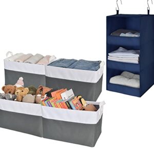 granny says bundle of 4-pack storage baskets for organizing & 1-pack hanging closet organizer