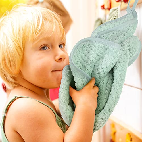 Set of 24 Hanging Hand Towels Hand Dry Towels for Kitchen Bathroom with Hanging Loop Soft Absorbent Hand Dry Towels Washable Kitchen Towels Face Towels for Bathroom Hanging, 11.8 x 11.8 Inches