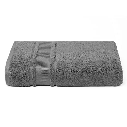 Melissa Linen, Bath Sheet, 100% Turkish Cotton Towel for Bathroom, Absorbent, Quick Dry, Durable and Soft Shower Towel, 35 in x 60 in Large, Spa and Hotel Quality, Dark Grey