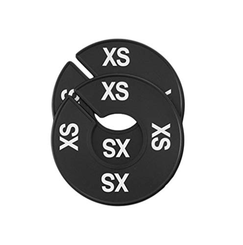 NAHANCO CBWKIT1 Black Round Clothing Rack Size Dividers with White Print for Home or Clothing Store, XS-XL, Kit of 10 (5 Sizes of 2 Each)