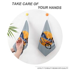 Lurnise Hand Towel Bike Hand Towels Dish Towel Lanyard Design for Bathroom Kitchen Sports