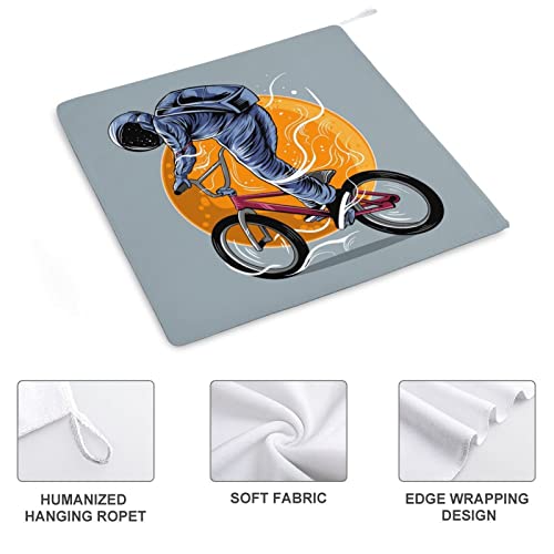 Lurnise Hand Towel Bike Hand Towels Dish Towel Lanyard Design for Bathroom Kitchen Sports