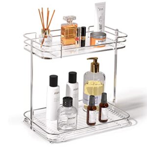 acliys bathroom organizer countertop 2 tier acrylic bathroom counter organizer perfume organizer vanity organizer skincare organizers kitchen countertop organizer(silver, clear)