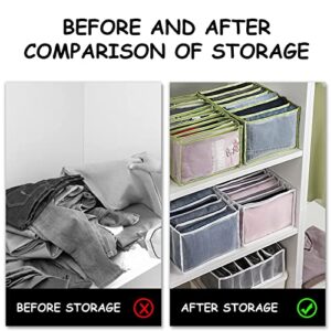 TCIOD 2PCS Wardrobe Clothes Organizer, Drawer Organizer Clothes Organizer Wardrobe Organizer Jeans Compartment Storage Box Foldable Closet Drawer Organizer, Mesh Clothes Organizer for Folded Clothes