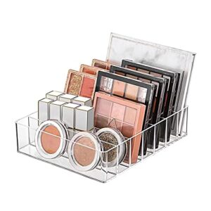 wecheng eyeshadow palette makeup organizer, bpa free 7 section divided vanity organize holder for drawer and bathroom counte modern cosmetics storage (7.48" x 6.22" x 1.77")