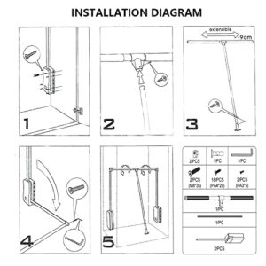 mellifuous Pull Down Closet Rod, Retractable Heavy Duty Rods Hanging Clothes, Adjustable Extender Rod Wardrobe Lift Aluminium 35''-47.2'', 30 lbs Load Capacity, black, 35''-47.2'' (890-1200mm)