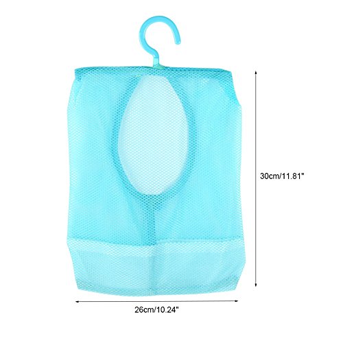 Hanging Storage Mesh Bags?With Hook Bathroom Storage Mesh Bag Hooks Shower Toiletry Bag Makeup Cosmetic Storage Bag Bath Shampoo Shower Organizer(Blue)