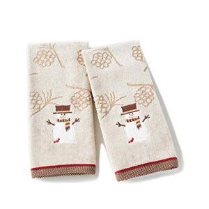 skl home woodcut snowman hand towel