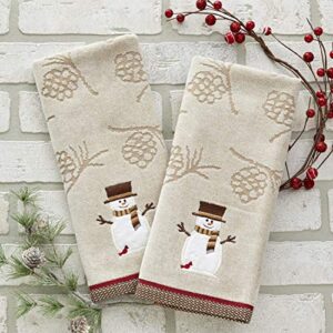 SKL Home Woodcut Snowman Hand Towel