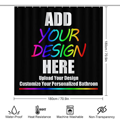 JCETUNO Personalized Custom Four Piece Bathroom Sets with Shower Curtain and Rugs and Accessories, Upload Images Text Design, DIY Customize Your Personalized Bathroom