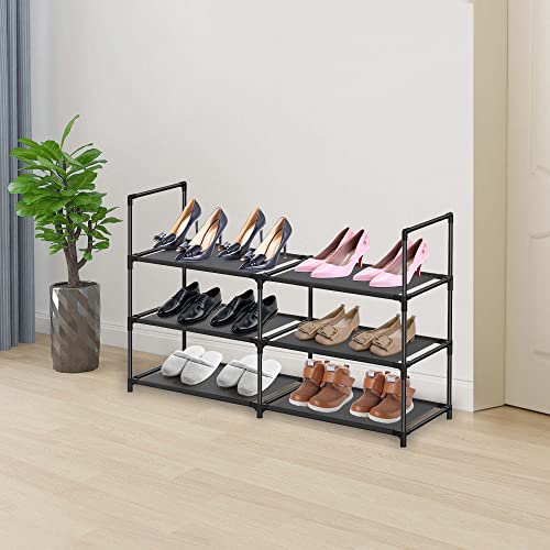 Abincee Shoe Rack Stackable Shoe Organizer Storage 12-16 Pairs Shoe Shelf for entryway Closet Hallway (3-Tier)