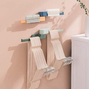 Wall Mount Hanger Organizer,Clothes Hanger Storage Rack Organizer,No Drilling Rotating Design Hanger Holder for Home,Closet, Laundry Room (White+Grey)