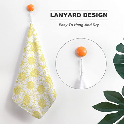 Lurnise Hand Towel Daisy Hand Towels Dish Towel Lanyard Design for Bathroom Kitchen Sports