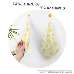 Lurnise Hand Towel Daisy Hand Towels Dish Towel Lanyard Design for Bathroom Kitchen Sports