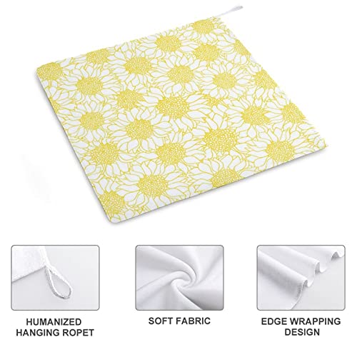 Lurnise Hand Towel Daisy Hand Towels Dish Towel Lanyard Design for Bathroom Kitchen Sports