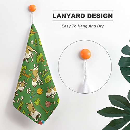 Lurnise Hand Towel Dog Tree Hand Towels Dish Towel Lanyard Design for Bathroom Kitchen Sports