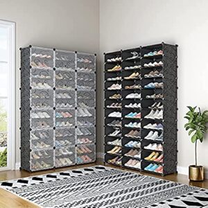 Stylish and Space-Saving Shoe Rack Organizer with Doors - Perfect for Organizing Your Shoes (72 Pairs), Easy to Assemble, Multi-Functional Shoe Storage Cabinet for Closet, Entryway, Garage, Stackable Design, Durable Metal Frame