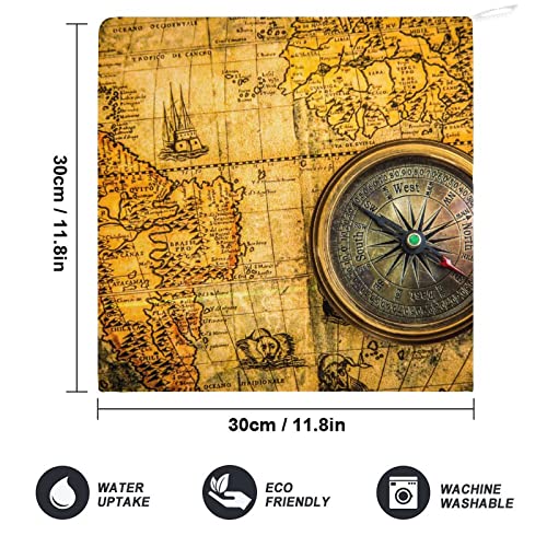 Lurnise Hand Towel Compass Hand Towels Dish Towel Lanyard Design for Bathroom Kitchen Sports