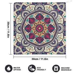 Lurnise Hand Towel Mandala Hand Towels Dish Towel Lanyard Design for Bathroom Kitchen Sports