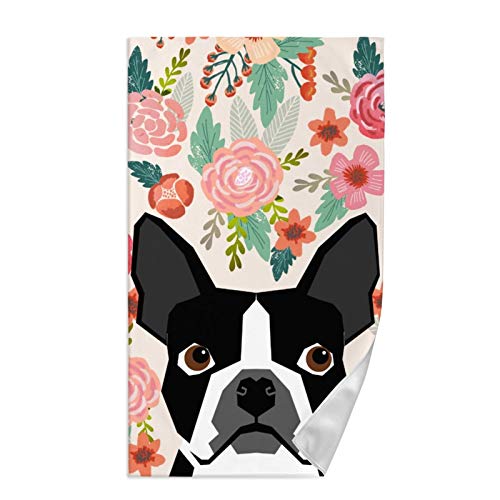 Dujiea Boston Terrier Dog Kitchen Dish Towel Soft Highly Absorbent Hand Towel Home Decorative Multipurpose for Bathroom Hotel Gym and Spa 15 X 27 Inches