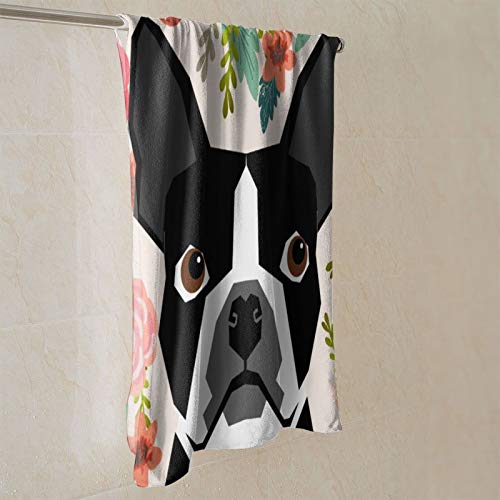 Dujiea Boston Terrier Dog Kitchen Dish Towel Soft Highly Absorbent Hand Towel Home Decorative Multipurpose for Bathroom Hotel Gym and Spa 15 X 27 Inches