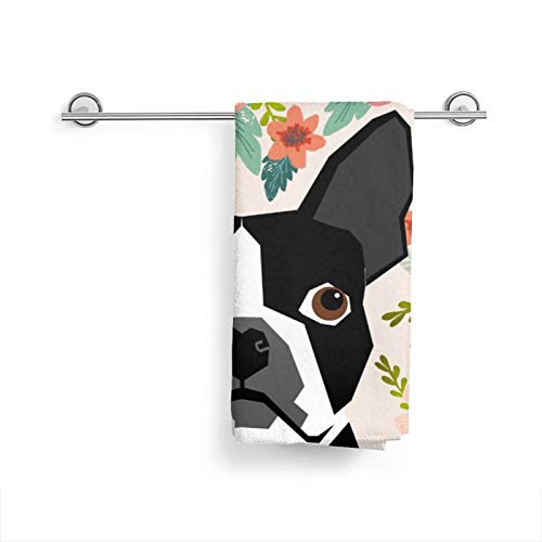 Dujiea Boston Terrier Dog Kitchen Dish Towel Soft Highly Absorbent Hand Towel Home Decorative Multipurpose for Bathroom Hotel Gym and Spa 15 X 27 Inches