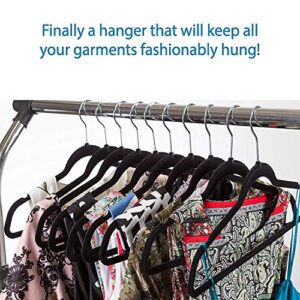 MOGI'S Premium Velvet Hangers (Pack of 50) Heavyweight - Non Slip - Velvet Suit Hangers Black - Gold Hooks,Space Saving Clothes Hangers (Black)