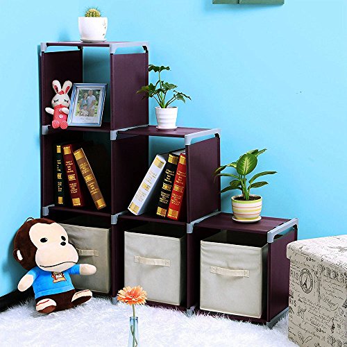 Ochine Cube Storage 6 Cube Closet Organizer Shelves Storage Cube Organizer Bookshelf DIY Closet Organizer Storage Cabinet Shelving Bins Bookcase for Home Bedroom Living Room Office (Ship from USA)