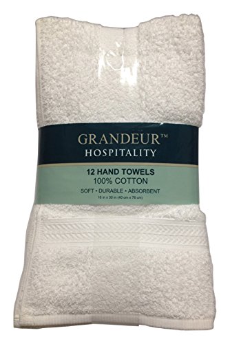 Grandeur Hospitality Hand Towels, 12 Count