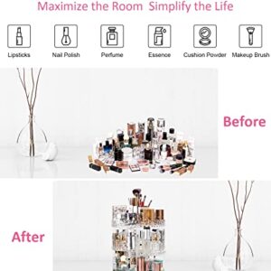 DreamGenius Makeup Organizer, 360 Degree Rotating Perfume Organizer, Adjustable Makeup organizers and storage with 8 Layers, Fits Makeup Brushes Lipsticks and Jewelry, Clear Acrylic