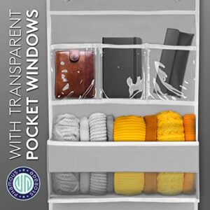 Phamous storage Over Door Organizer - Hanging Storage Organizer - ALL-IN-ONE Pantry Organizer - Bedroom Organization with 4x Pockets - Mounting Accessories & Mini Pocket